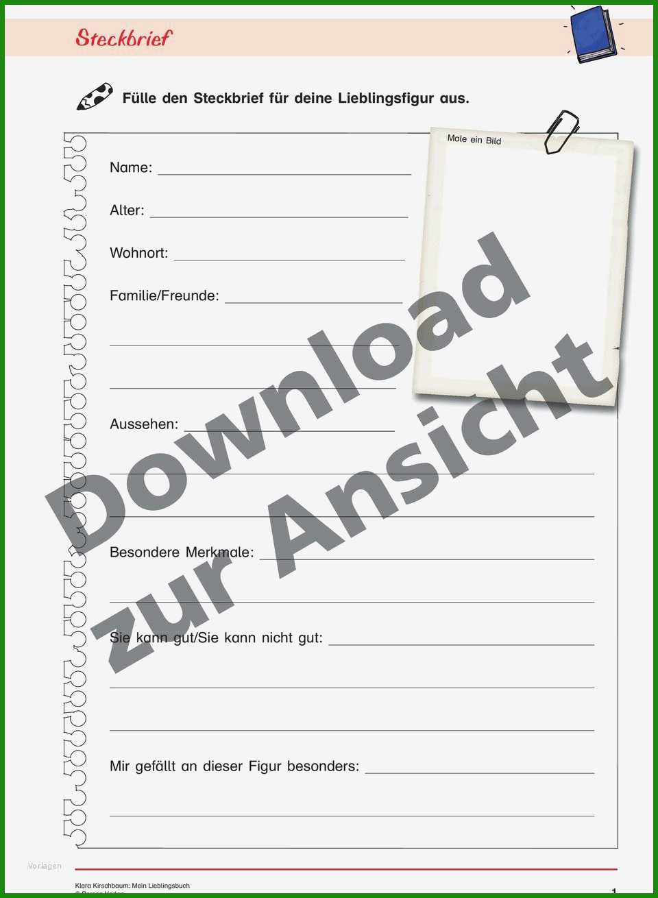 Steckbrief Layout Vorlage - Kostenlose Vorlagen Zum Download ...