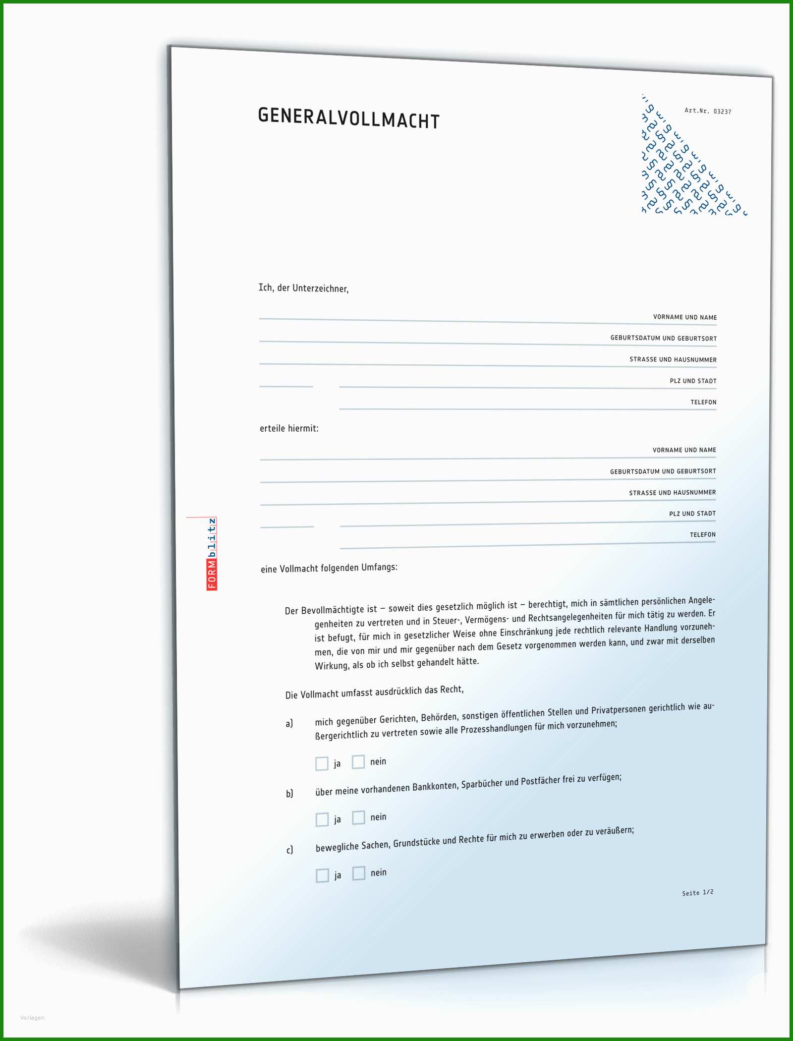 Vollmacht Vorlagen Zum Ausdrucken - Kostenlose Vorlagen Zum Download ...